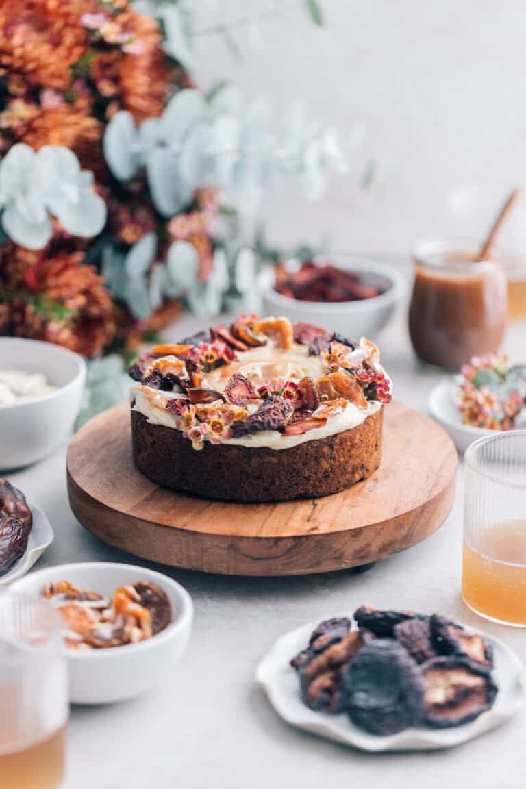 Salted Caramel Dried Fruit & Date Cake - Emily Laurae