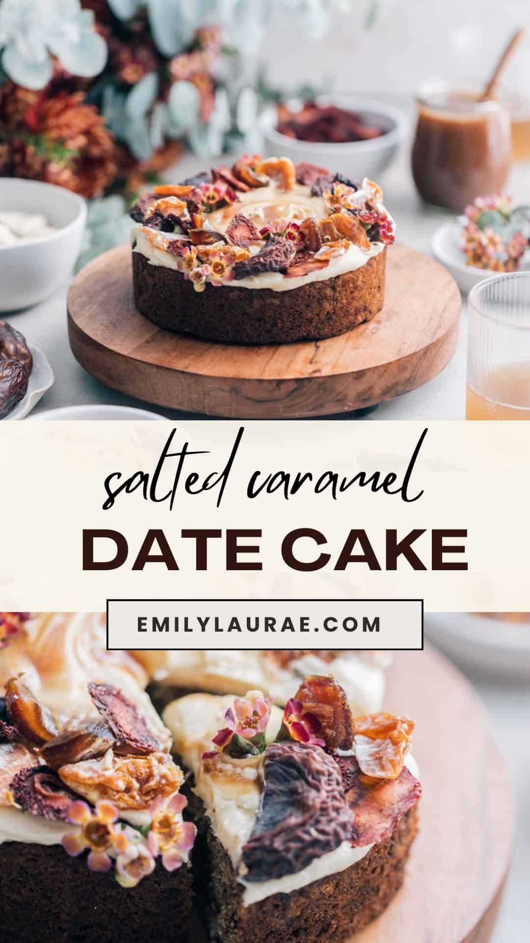 Salted Caramel Dried Fruit & Date Cake - Emily Laurae