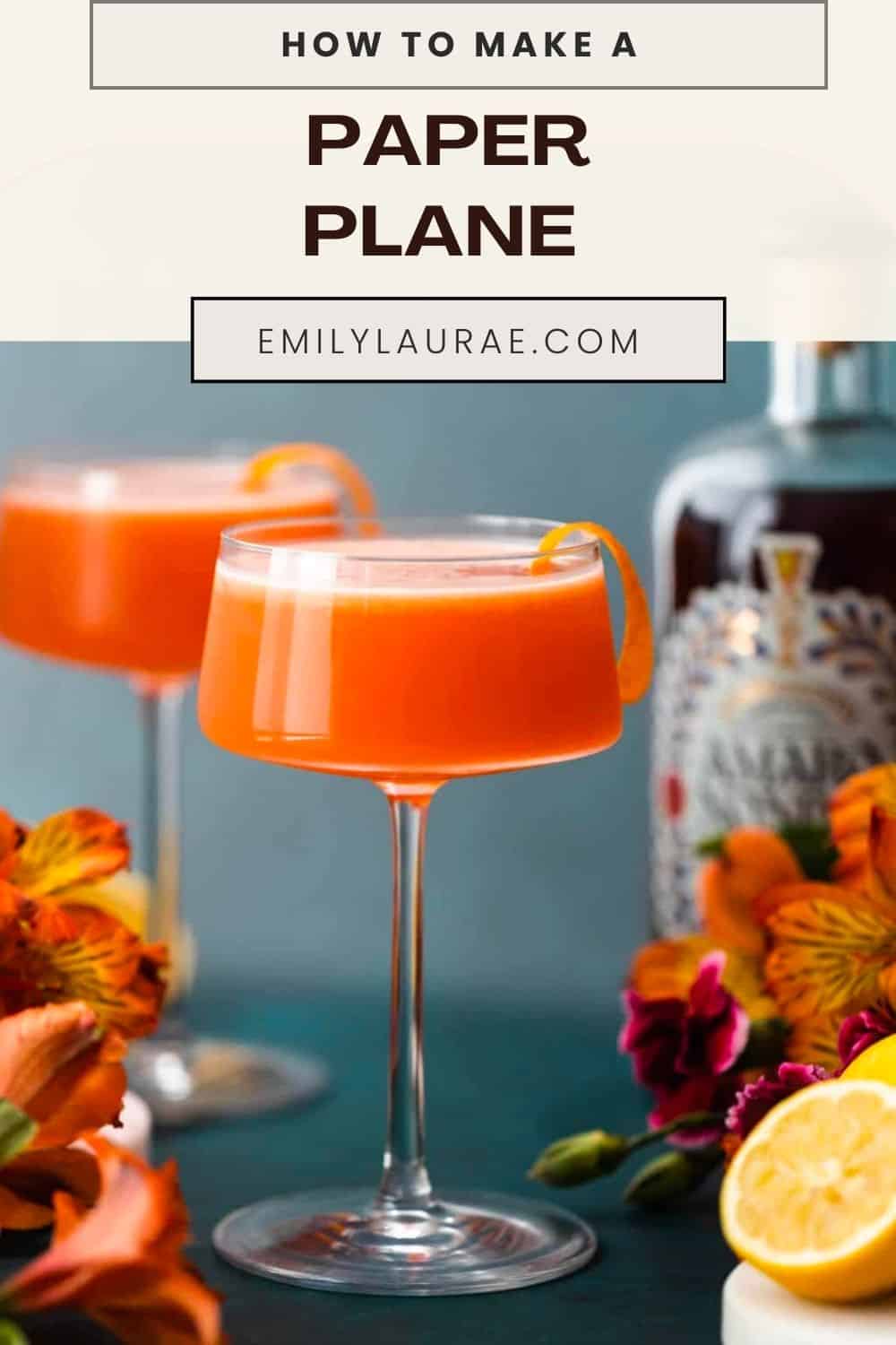Easy Paper Plane Cocktail - An Equal Parts Delicious Cocktail - Emily ...