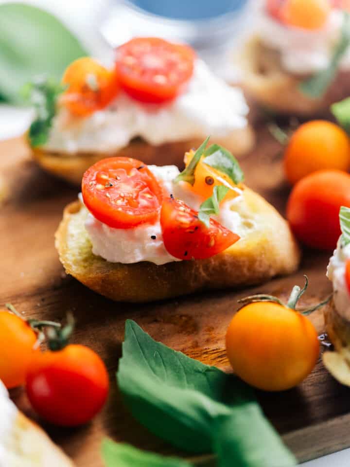Burrata Caprese Salad Recipe with Tomato and Basil - Emily Laurae