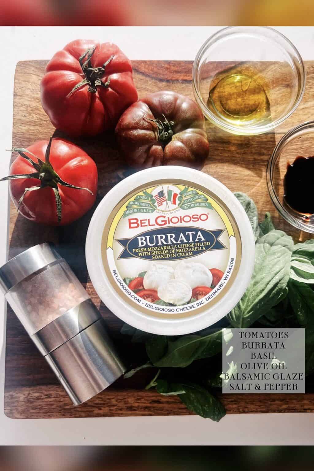 Burrata Caprese Salad Recipe with Tomato and Basil - Emily Laurae