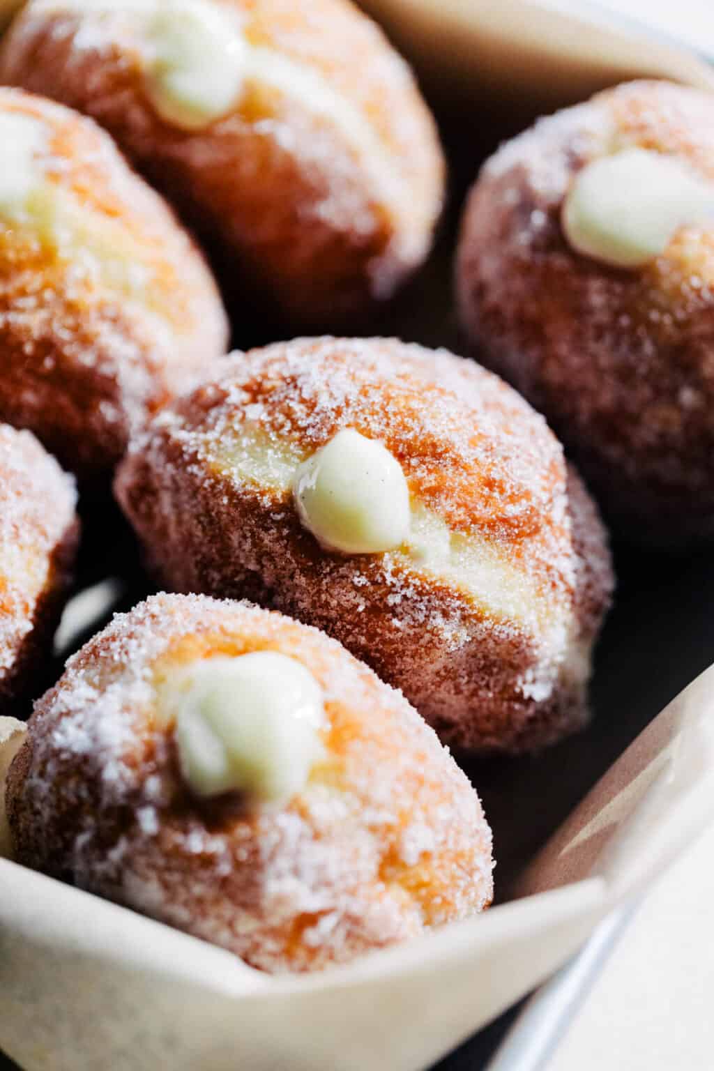 How to Make Custard Donuts filled with Vanilla Pastry Cream - Emily Laurae