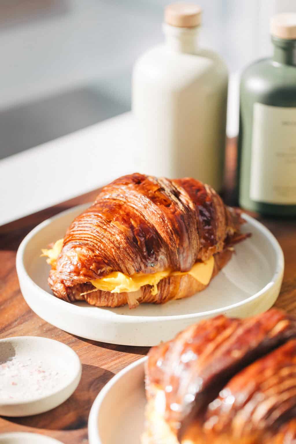 Bacon Egg and Cheese Croissant Breakfast Sandwiches - Emily Laurae